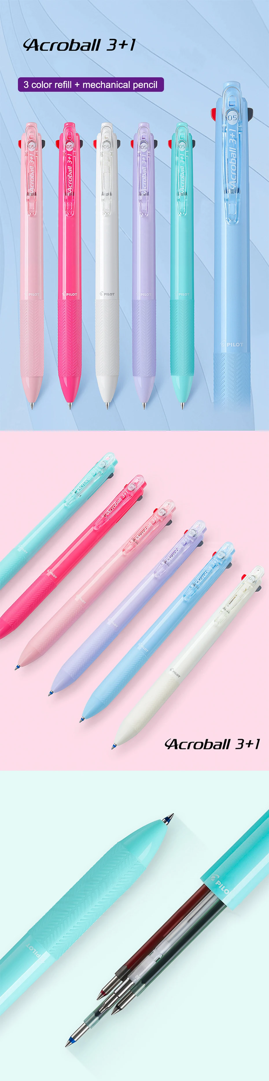 Stylo,Stylo à bille pilote BKHAB-50F-40F,1 pièce,multifonction,à huile ...