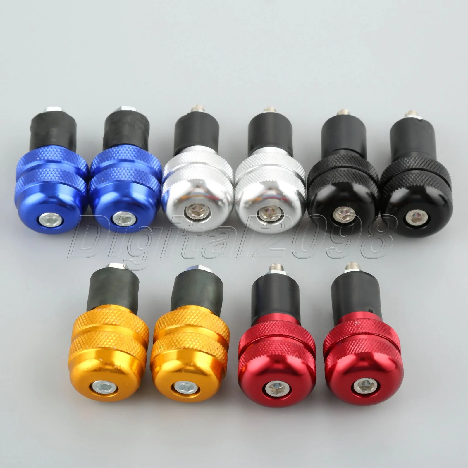 2Pcs 7/8" 22mm Motorcycle Aluminum Handlebar Gear Balanced Plug Slider ...