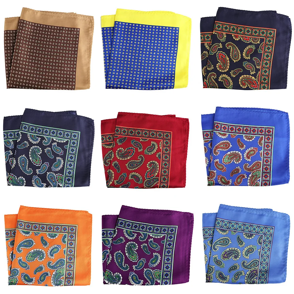 NEW Distinctive 32 x 32 CM Large Handkerchief Man Paisley Print Dot ...