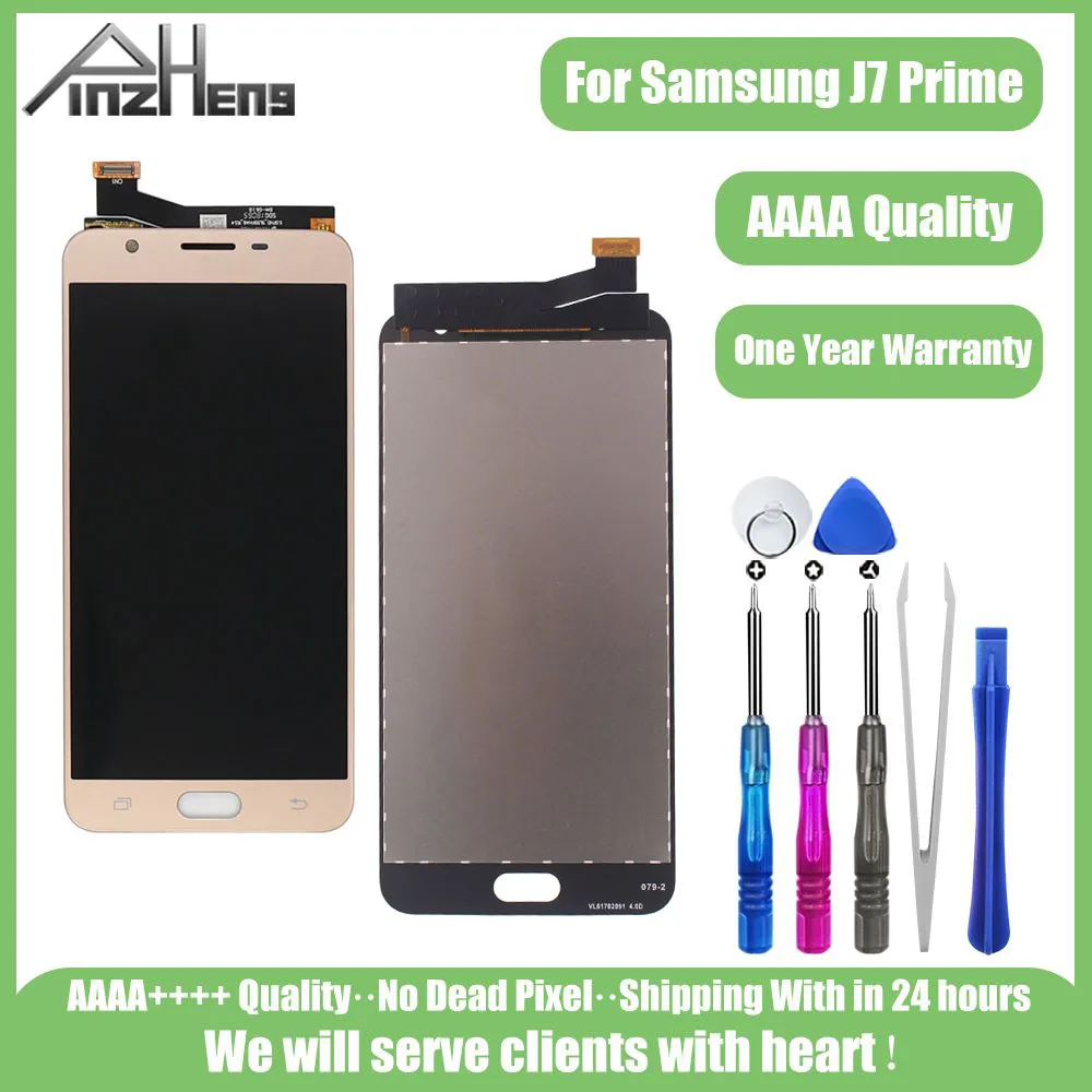 삼성 갤럭시 J7 프라임 G610F G610Y 터치 스크린 디스플레이 디지타이저 어셈블리에 대한 PINZHENG 화면 LCD ...
