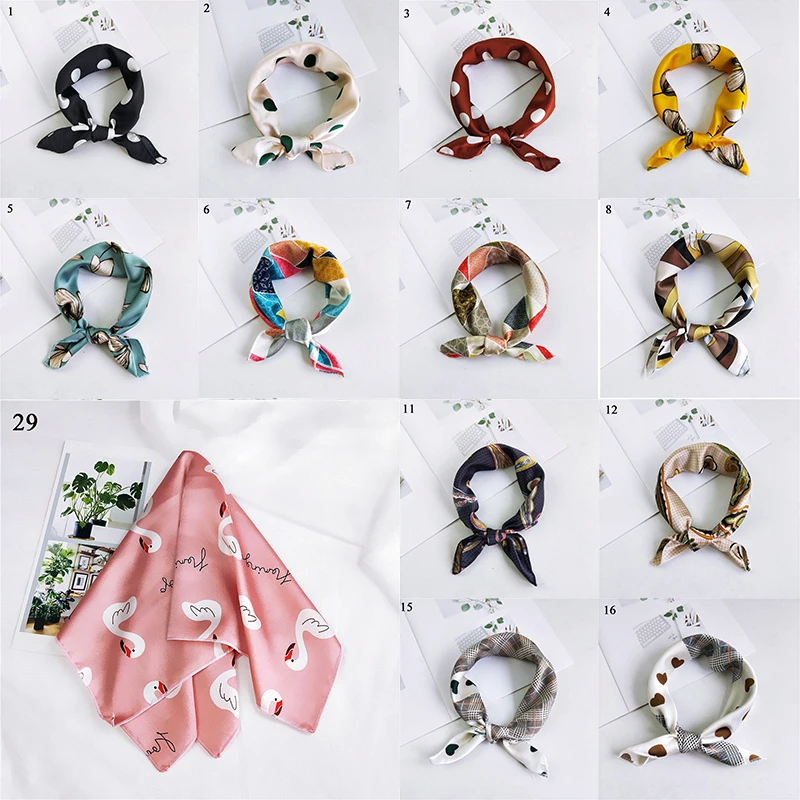 Eelgant bufanda de seda cuadrada para mujer, pañuelo decorativo para la ...