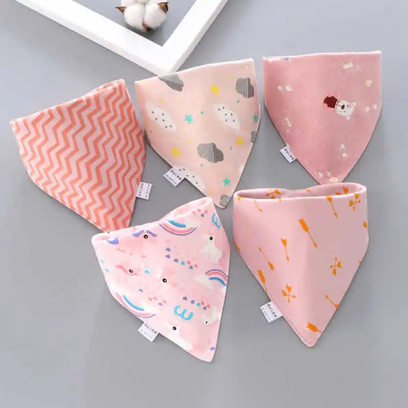 5pcs-Set-Cartoon-Baby-Bib-Handkerchief-Back-Buckle-Eating-Dinner-Absorb ...