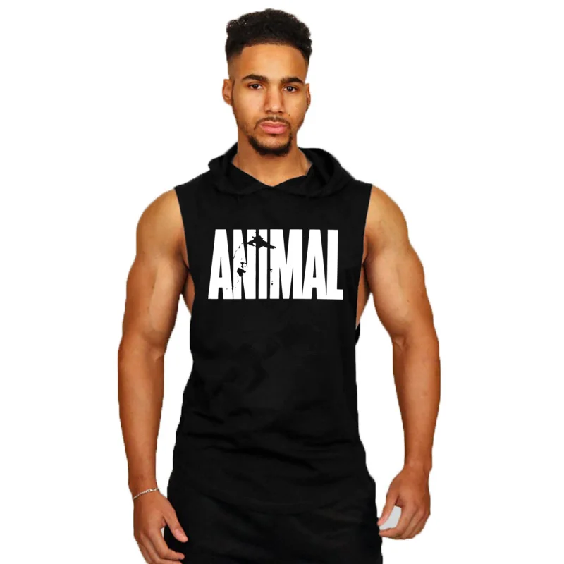 Cotton Bodybuilding Fitness Singlets | Men's Animal Tank Top | Cotton ...