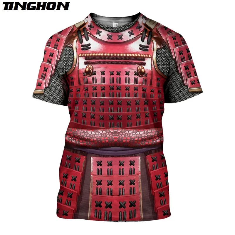 XS 7XL camisetas con estampado 3D de Samurai para hombre, camisa ...
