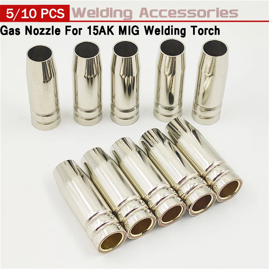 5/10PCS 15AK Gas Nozzle Euro Style MIG Welding Gun Tip Nozzle Shield ...
