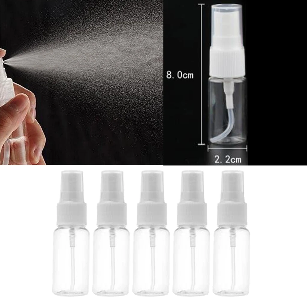 Pack Of 5 Clear Travel Perfumes Spray Refillable Fine Mist Bottles Pump ...