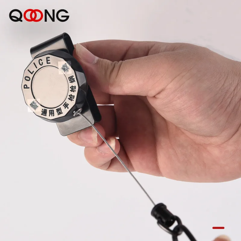 Total 100CM! High Resilience Retractable Steel Wire Rope Key Chain Anti ...