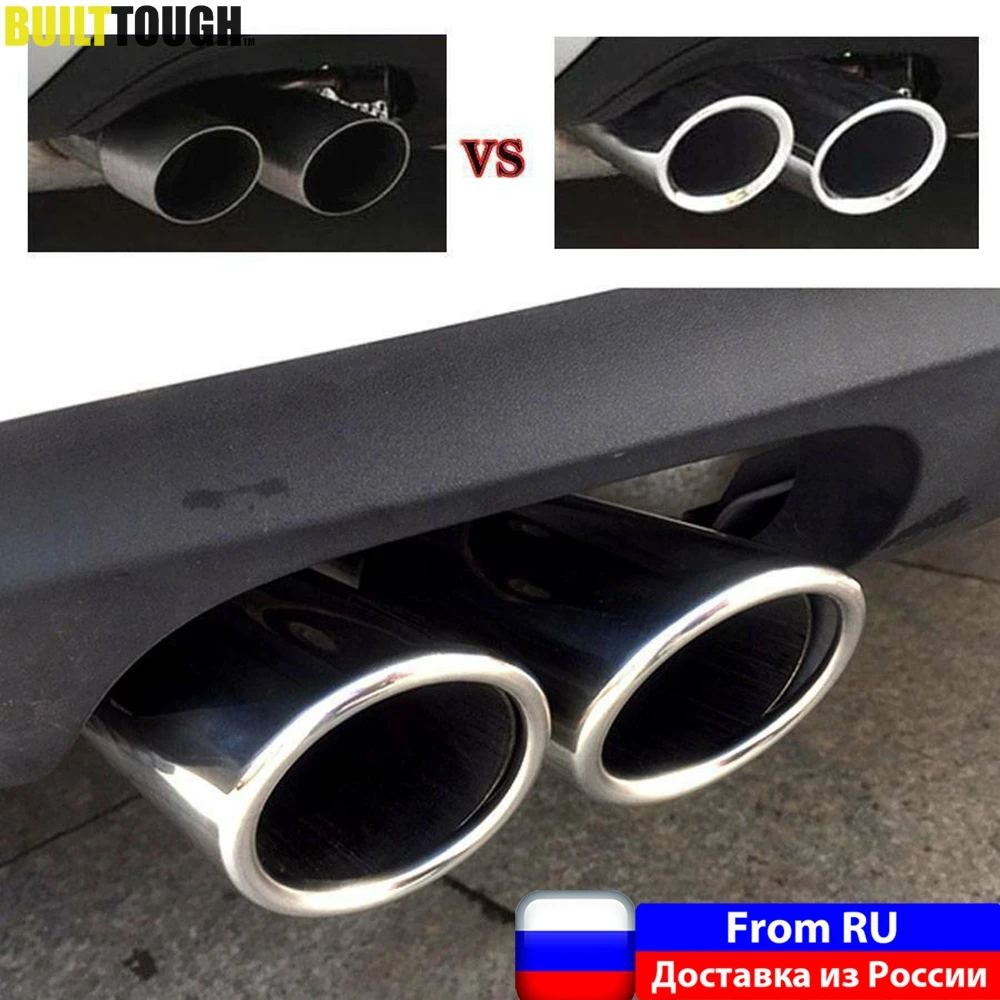2PC FOR VW PASSAT B6 3C EOS CC EXHAUST MUFFLER TIP PIPE TAILPIPE CHROME ...