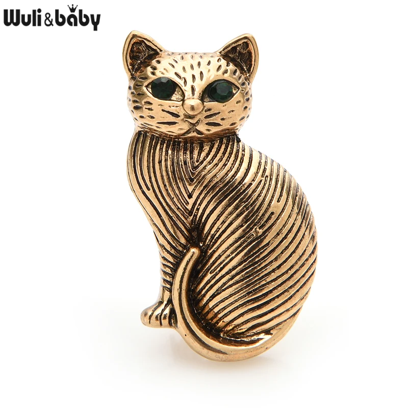 Wuli&baby Vintage Cute Cat Brooches Women Pets Animal Party Casual ...
