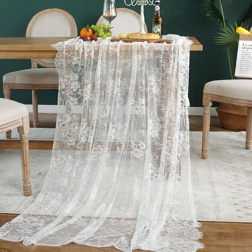 Lace Flowers Hollow Out Tablecloth Romantic Table Cover for Home Party ...