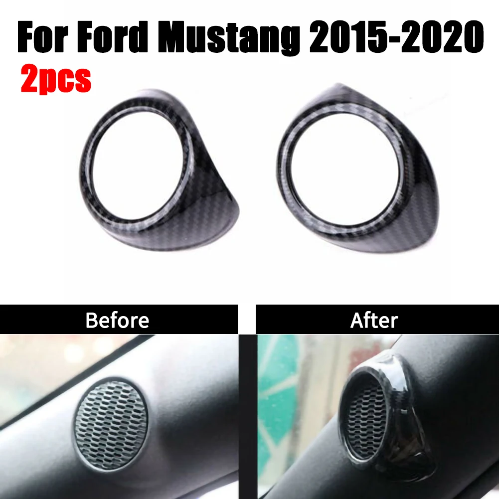 Carbon Fiber Car Door Stereo Speaker Cover Trim A Pillar Column Tweeter ...