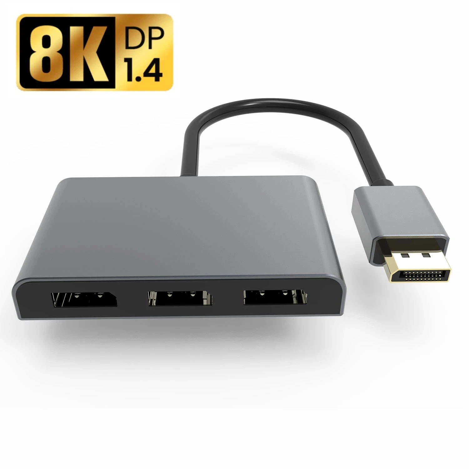 8K@60Hz DisplayPort KVM Splitter DP1.4 to 3 DP Ports MST Hub Multi ...