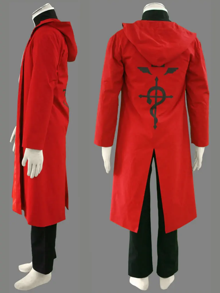FullMetal Alchemist Series Edward Elric Hooded Coat Cosplay Costume ...