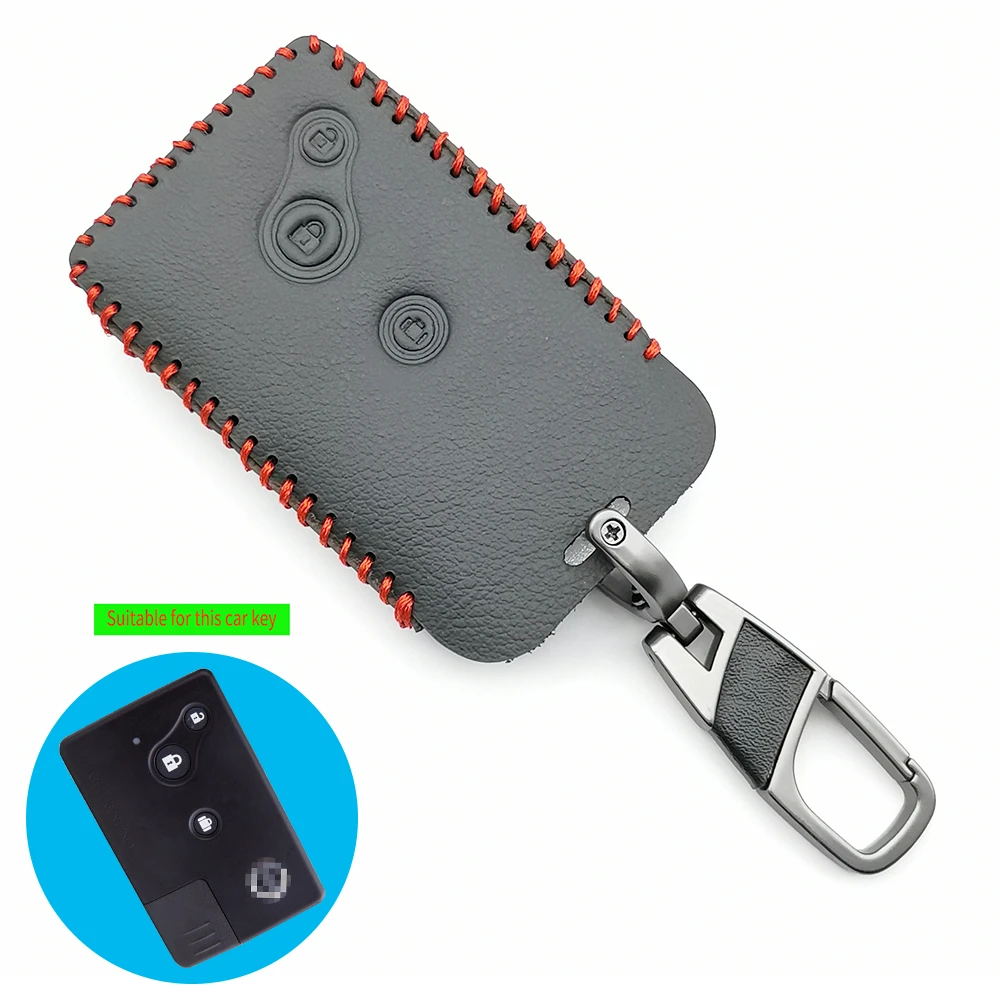 Car Genuine Leather Remote Control Car Keychain Key Cover Case For ...