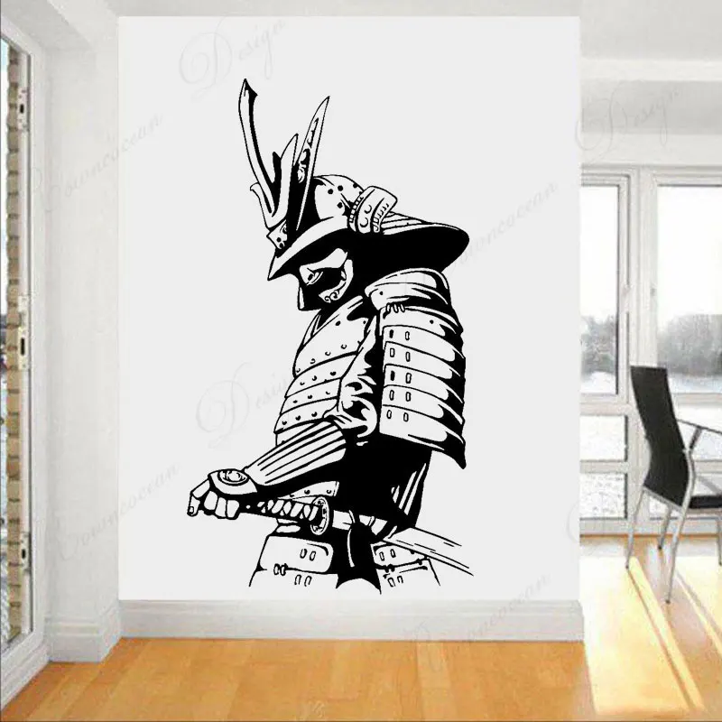 Japanese Samurai Asian Warrior Fighter Sword Wall Stickers Vinyl Home ...