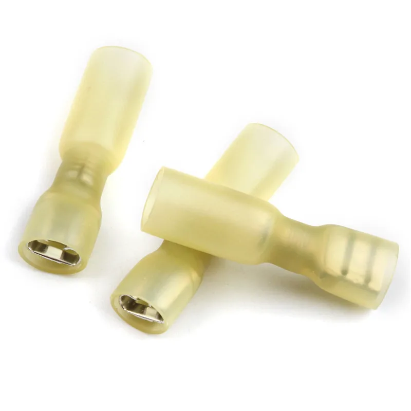 10Pcs/Set Female Insulated Heat Shrink Wire Spade Connectors Electrical ...