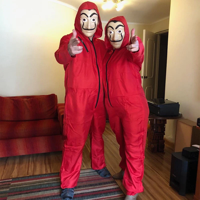 Halloween Party Money Heist Cosplay Costume & Face Mask - KawaiiMerch.com