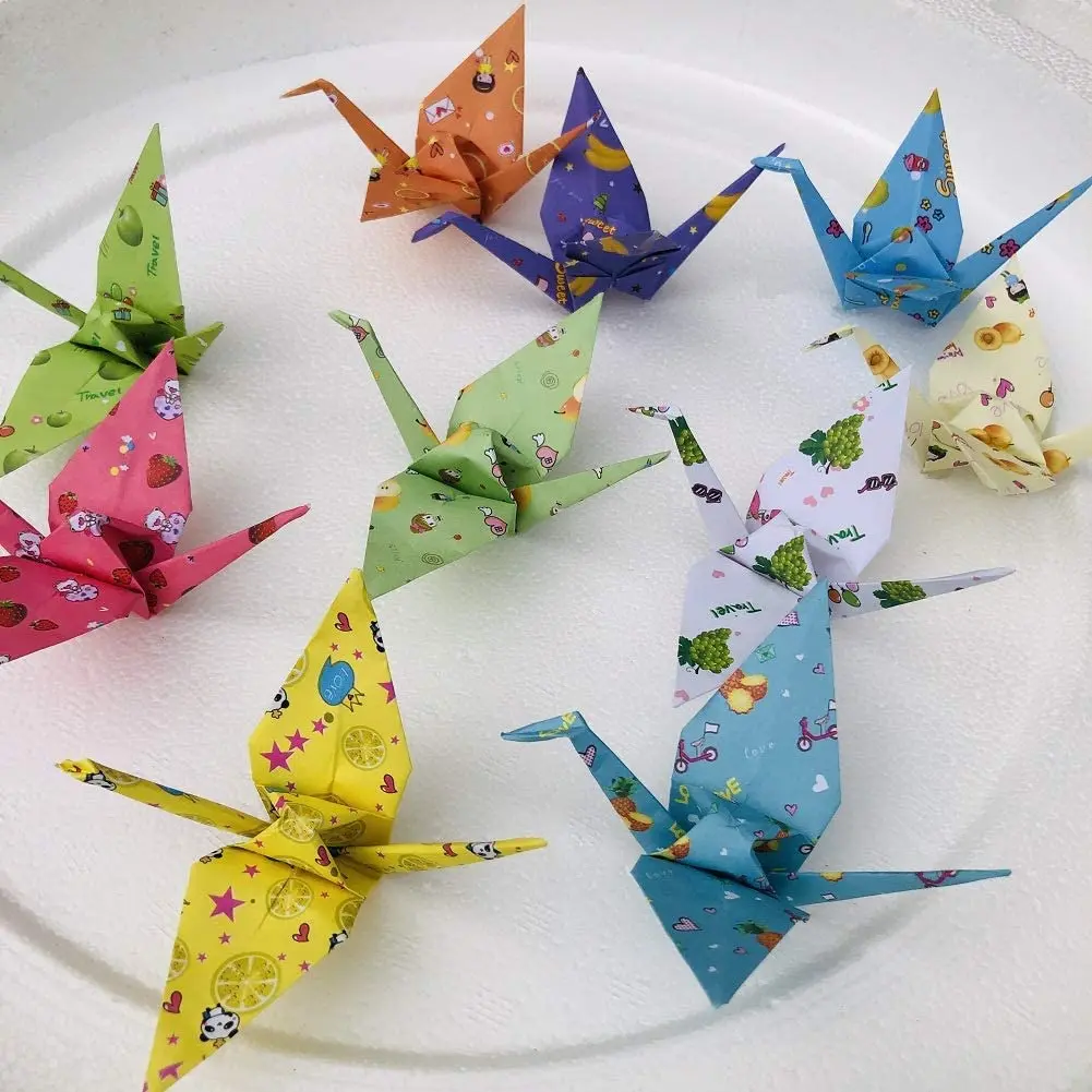 50Pcs-15CM-Permade-Origami-Paper-Cranes-Fold-Origami-Cranes-Handmade ...