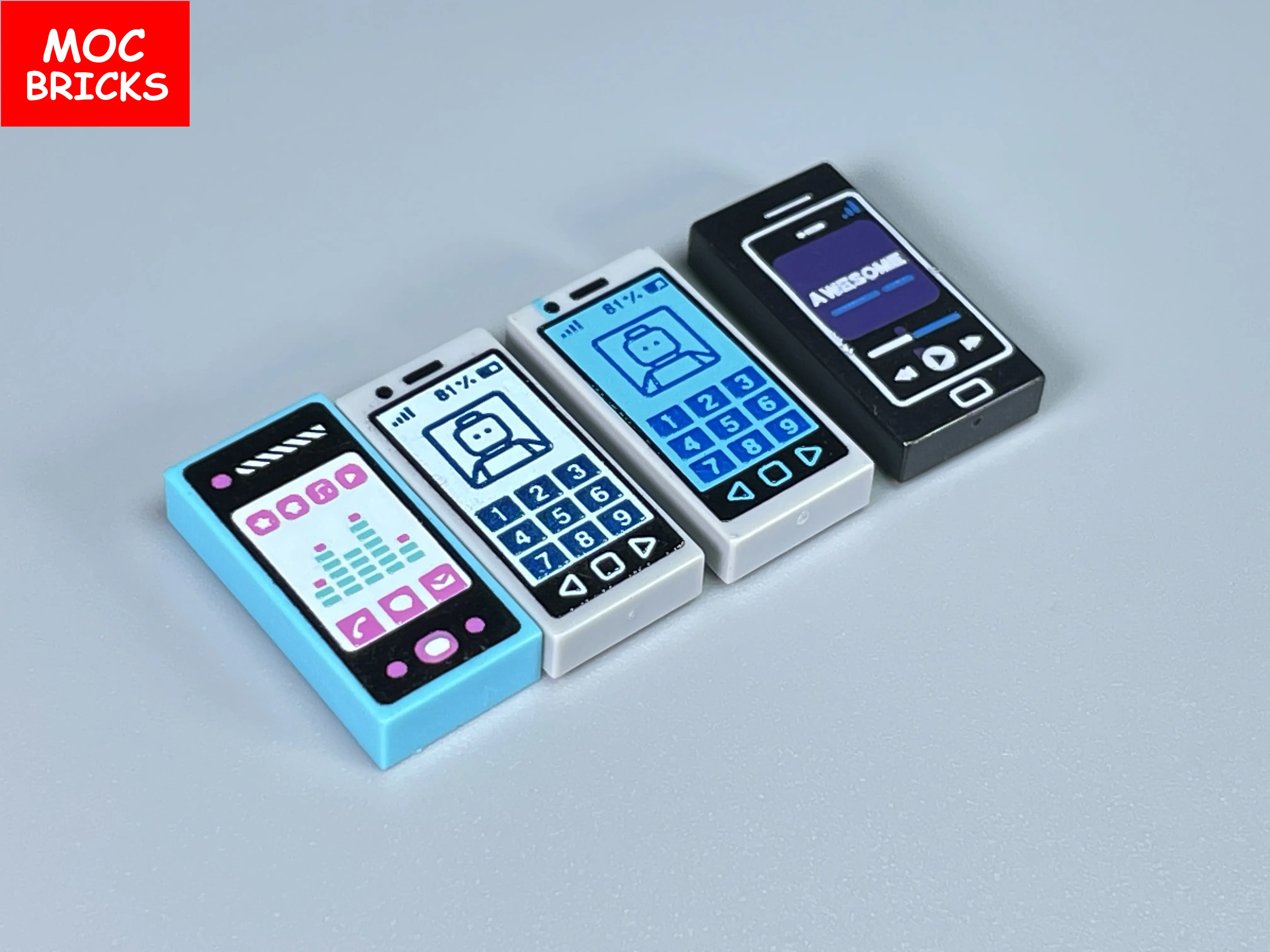 10pcs-lot-MOC-BRICKS-Phone-Computer-music-Printed-Tile-kids-toys-gifts ...