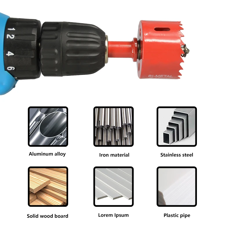 Foret-meche,perceuse à scie cloche,mèche à noyau bi-métal pour le ...