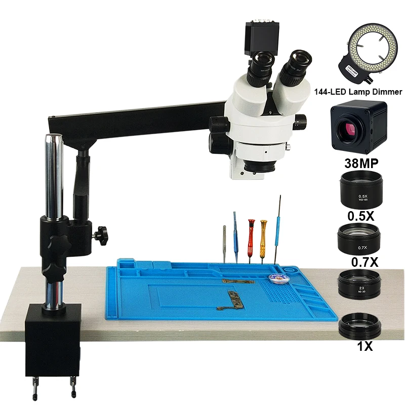 38MP-HDMI-USB-TF-HD-3-5-90X-Trinocular-Stereo-Zoom-Soldering-Microscope ...