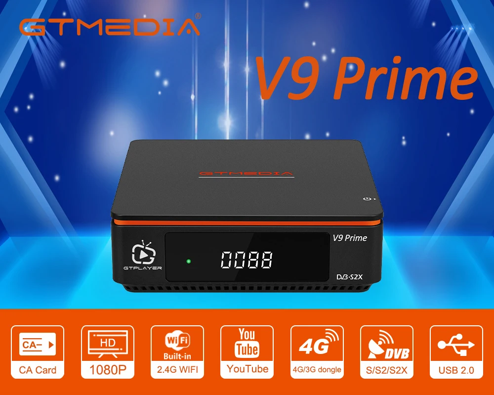 1pc 2021 Gtmedia V9 Prime Dvb-s2 Satellite Receiver Upgrade By Gtmedia ...