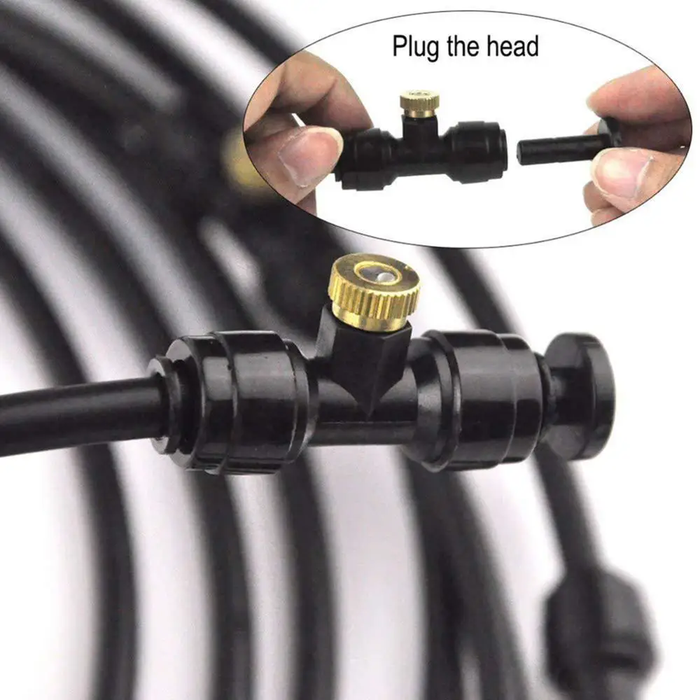 22pcs Misting Nozzle Adjustable Hose Connector Brass Atomizing Spray Fitting Nebulizer Water ...