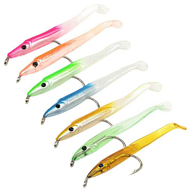 News 15pcs/lot 5cm 0.6g Fishing Lure Fish Eel Lure Pink Blue Soft Baits ...