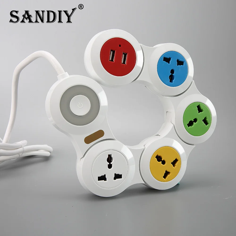 Power-Strip-4Way-5Way-Outlets-Europe-Electrical-Plug-Socket-Dual-USB ...