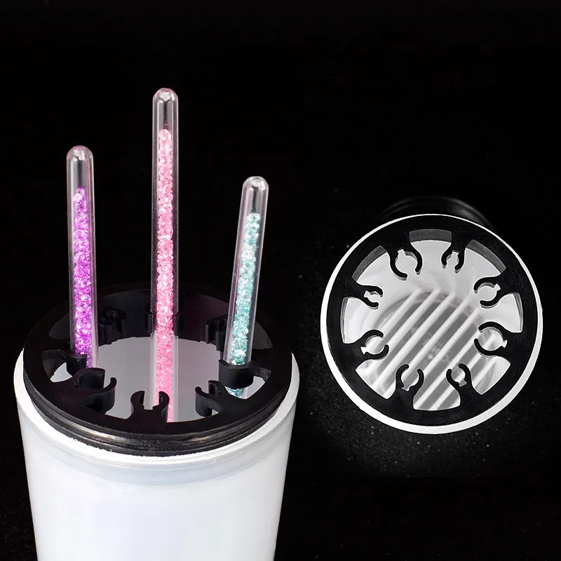 1pcs Professional Handy Holder Acrylic Pen Cleaner Cup Washing Water ...