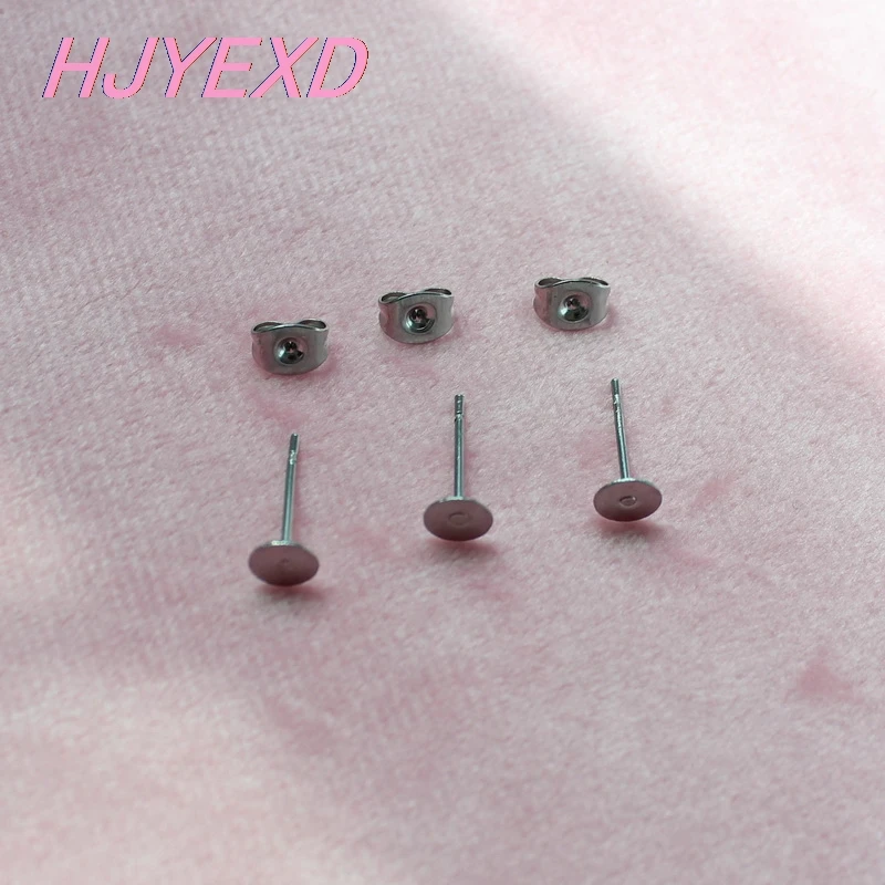 Wholesale 316 Stainless Steel 4mm Flat Round Blank Peg Ear Stud & 6mm ...