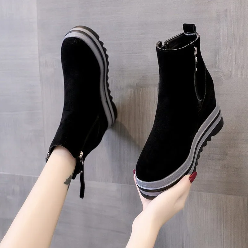 Botas-femininas-para-primavera-fosca-plataforma-bota-feminina-com-sola ...