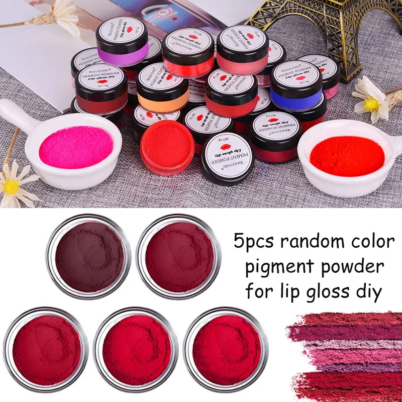 5pcs-Random-Color-DIY-Lip-Gloss-Powder-Material-1g-Lipstick-Pigment-For ...