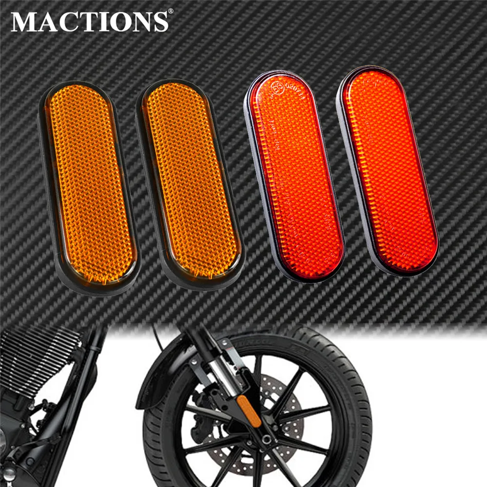 Motorcycle Front Fork Leg Reflector Cover Red/yellow Reflector Warning ...
