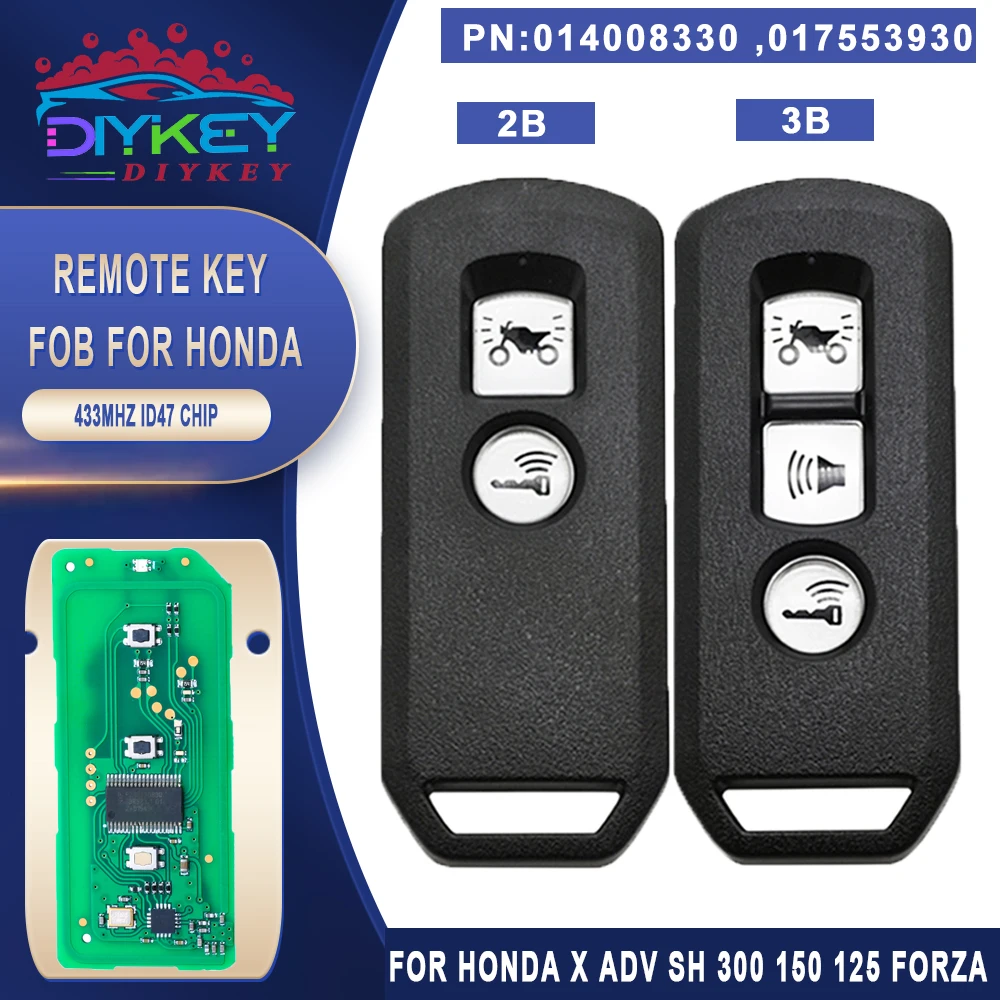 DIYKEY-Keyless-Remote-Key-Fob-434MHz-For-Honda-K35V3-ADV-SH-150-Forza ...