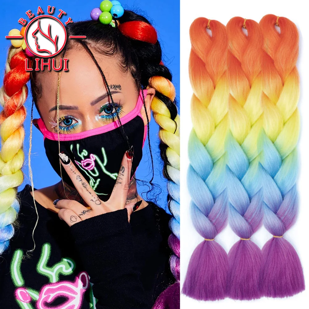 5Packs-Ombre-Color-Synthetic-Hair-Braids-Pre-Stretched-Wholesale-Jumbo ...