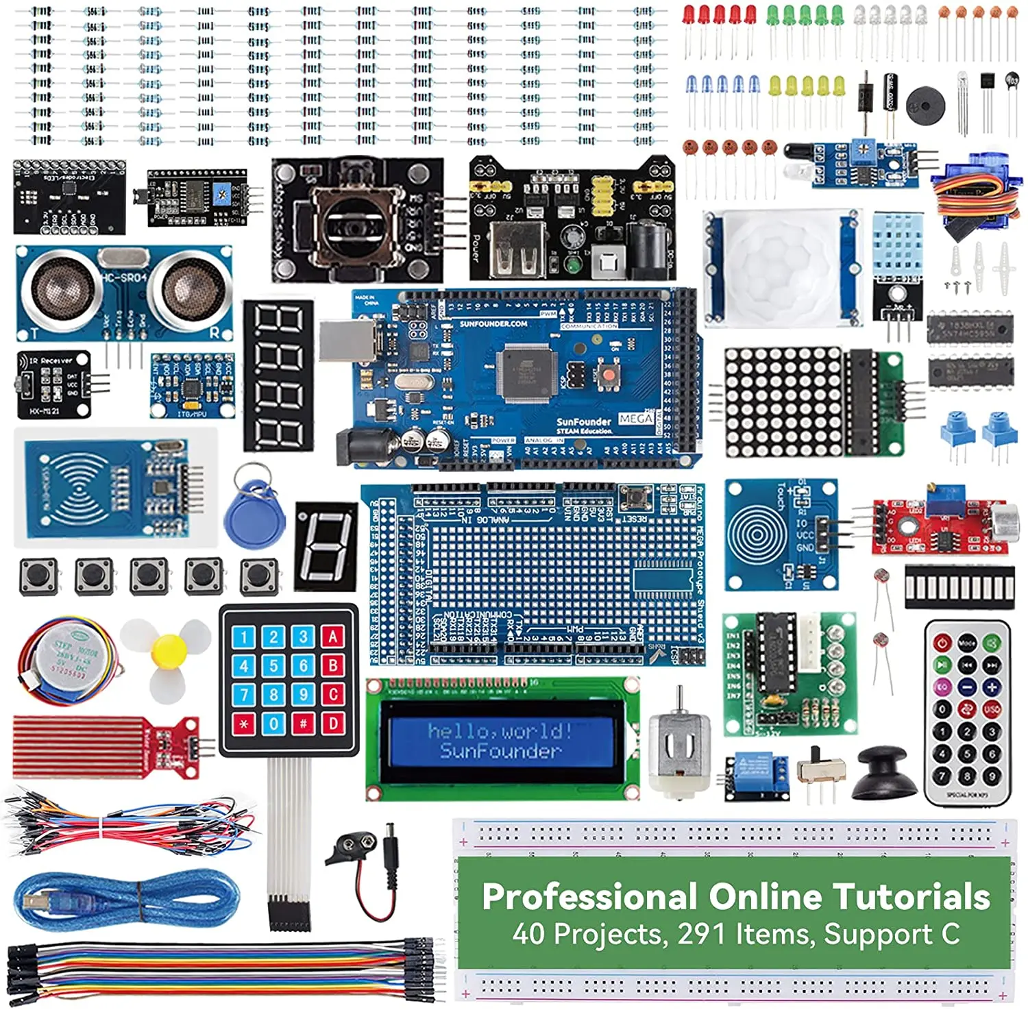 Sunfounder Mega2560 R3 Project The Most Complete Starter Kit Compatible With Arduino Mega 2560 ...