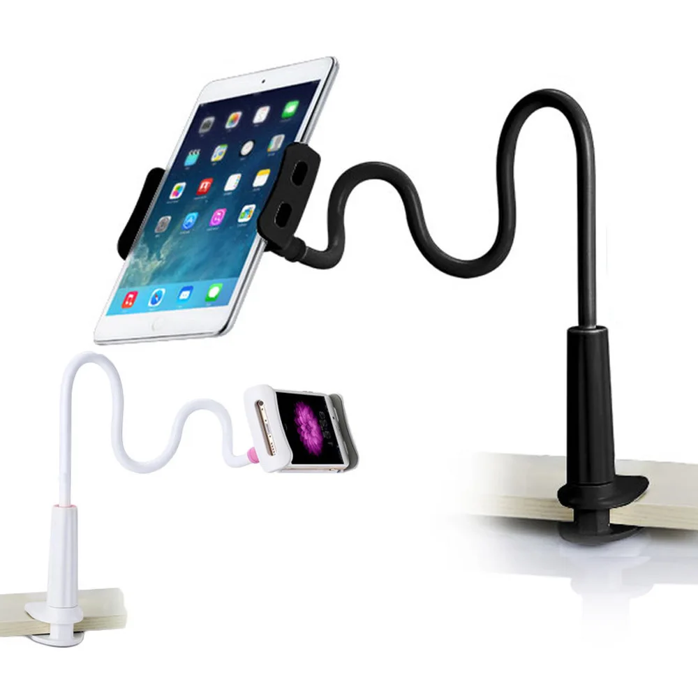 White Black Phone Holder Adjustable Flexible Long Arm Mobile Phone ...