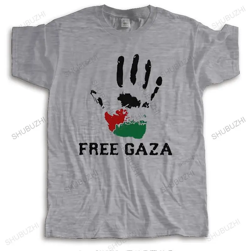 Classic T Shirt Men Free Gaza Freedom Palestine T-shirt Short Sleeved ...