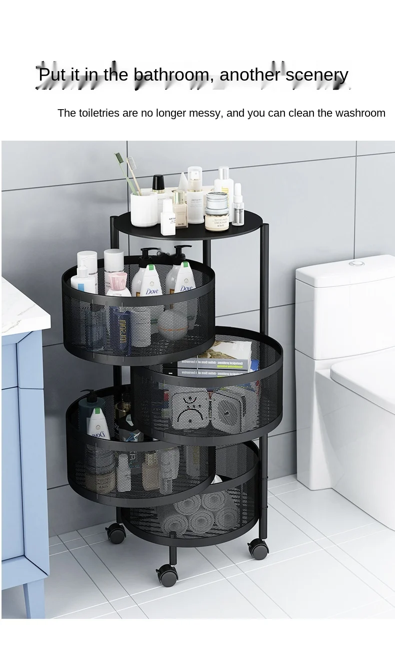 Rotatable Kitchen Shelf Rack, Round Layered Shelf Storage Racks ...