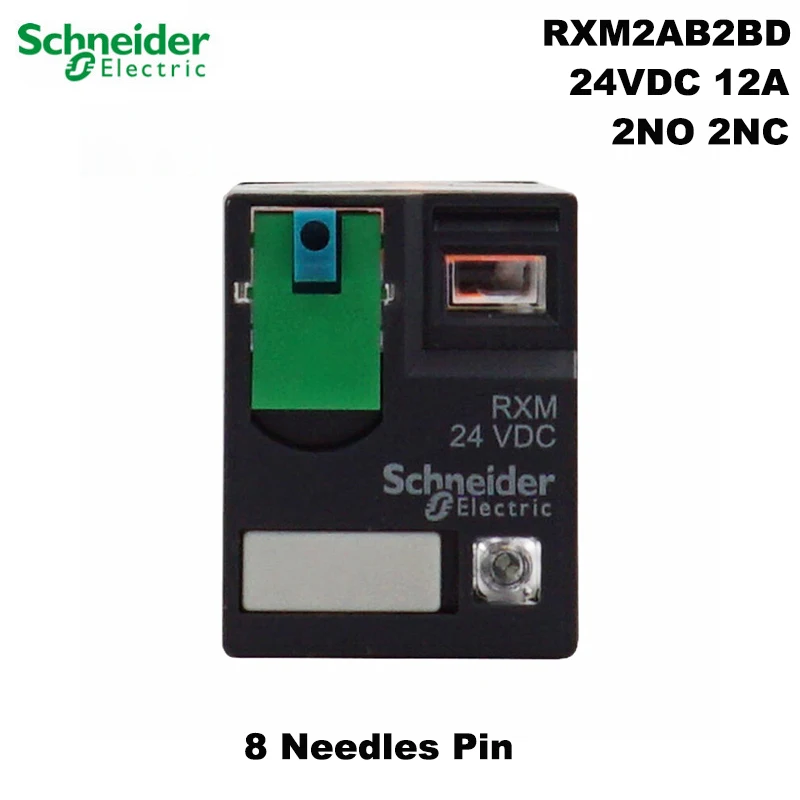 Schneider-Electric-RXM2AB2BD-24VDC-12A-Coil-Mini-Small-Relay-LED-8-Needles-Pin-2NO2NC ...