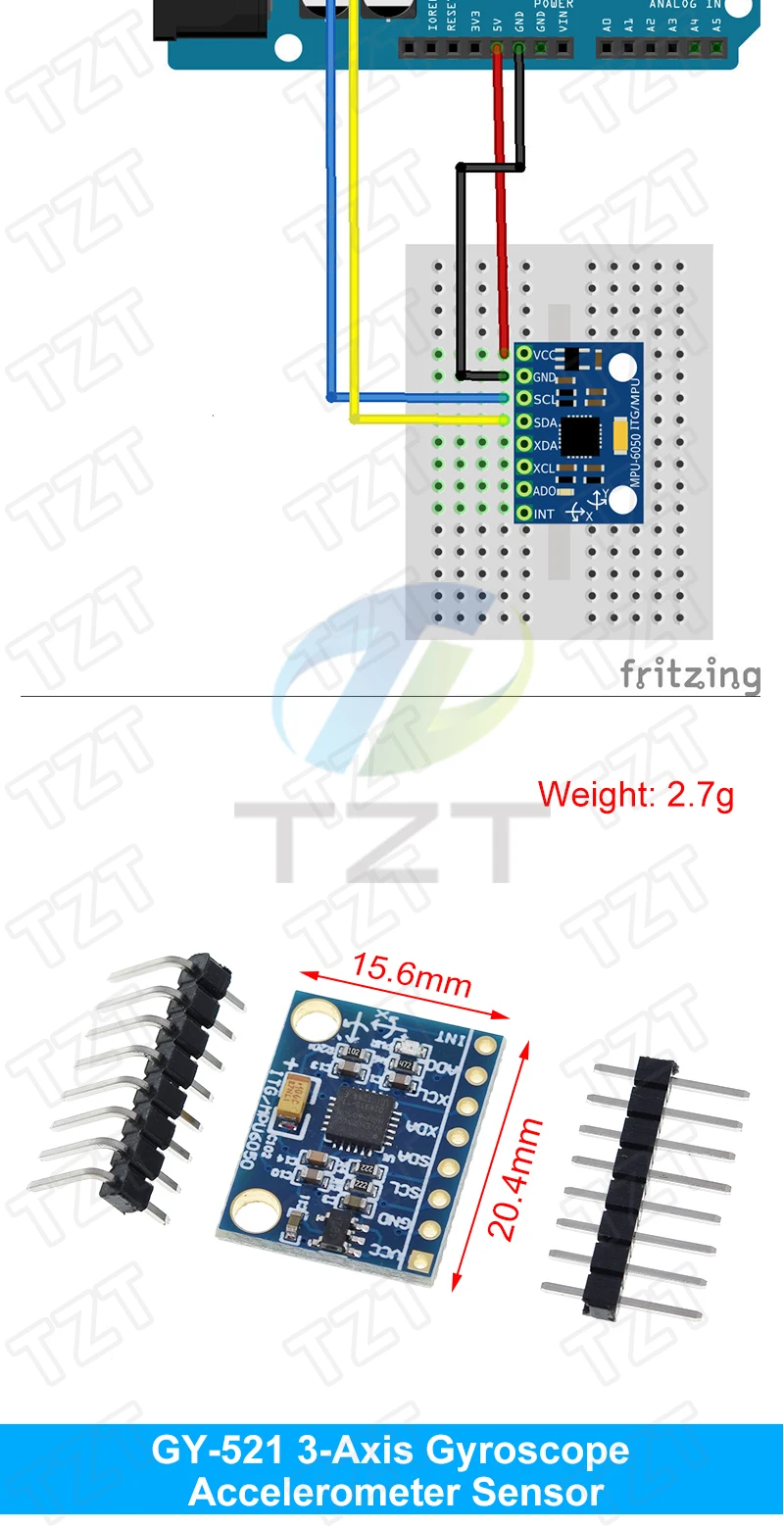 TZT 1 комплект IIC I2C MPU6050 MPU-6050 с контактами 3-5 В постоянного тока | AliExpress