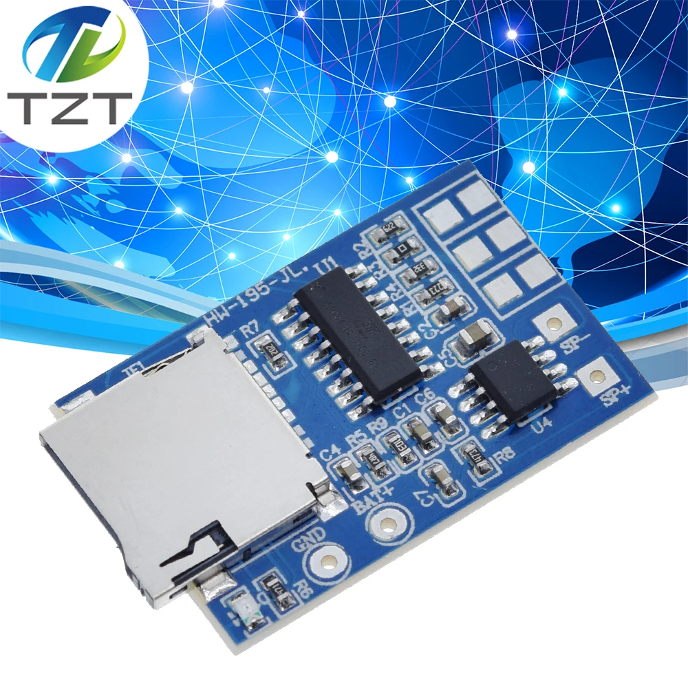 Tzt Gpd2846a Tf Card Mp3 Decoder Board 2w Amplifier Module For Arduino ...