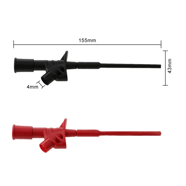 2 Pcs Fully Insulated Test Hook Clip 1000V 10A Flexible Probe High ...