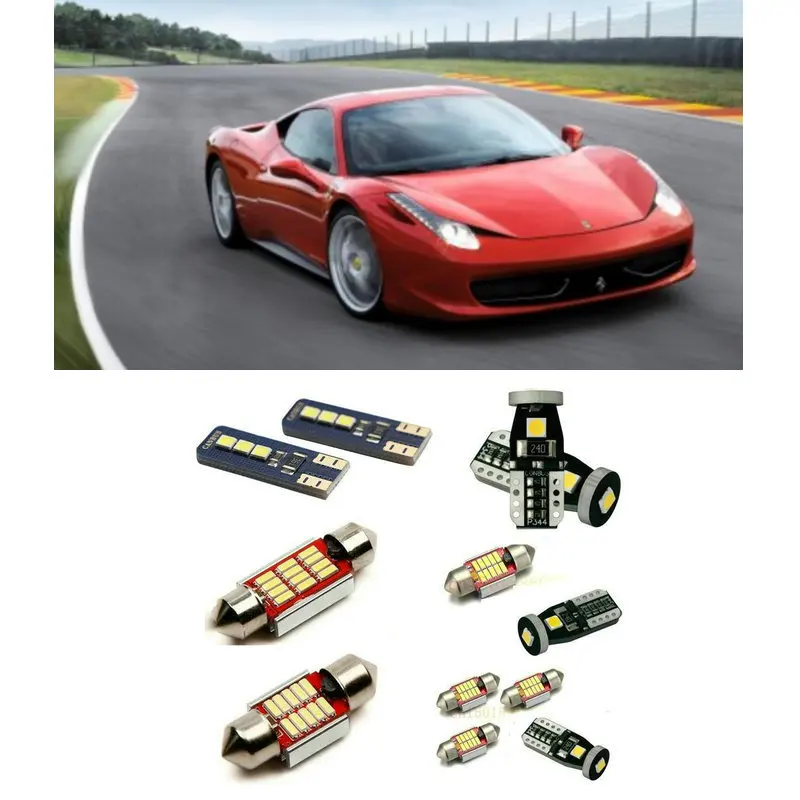 7x รถ Led ภายในสำหรับ Ferrari Ferrari 458 Coupe เปิดประทุนข้อผิดพลาดตัด ...