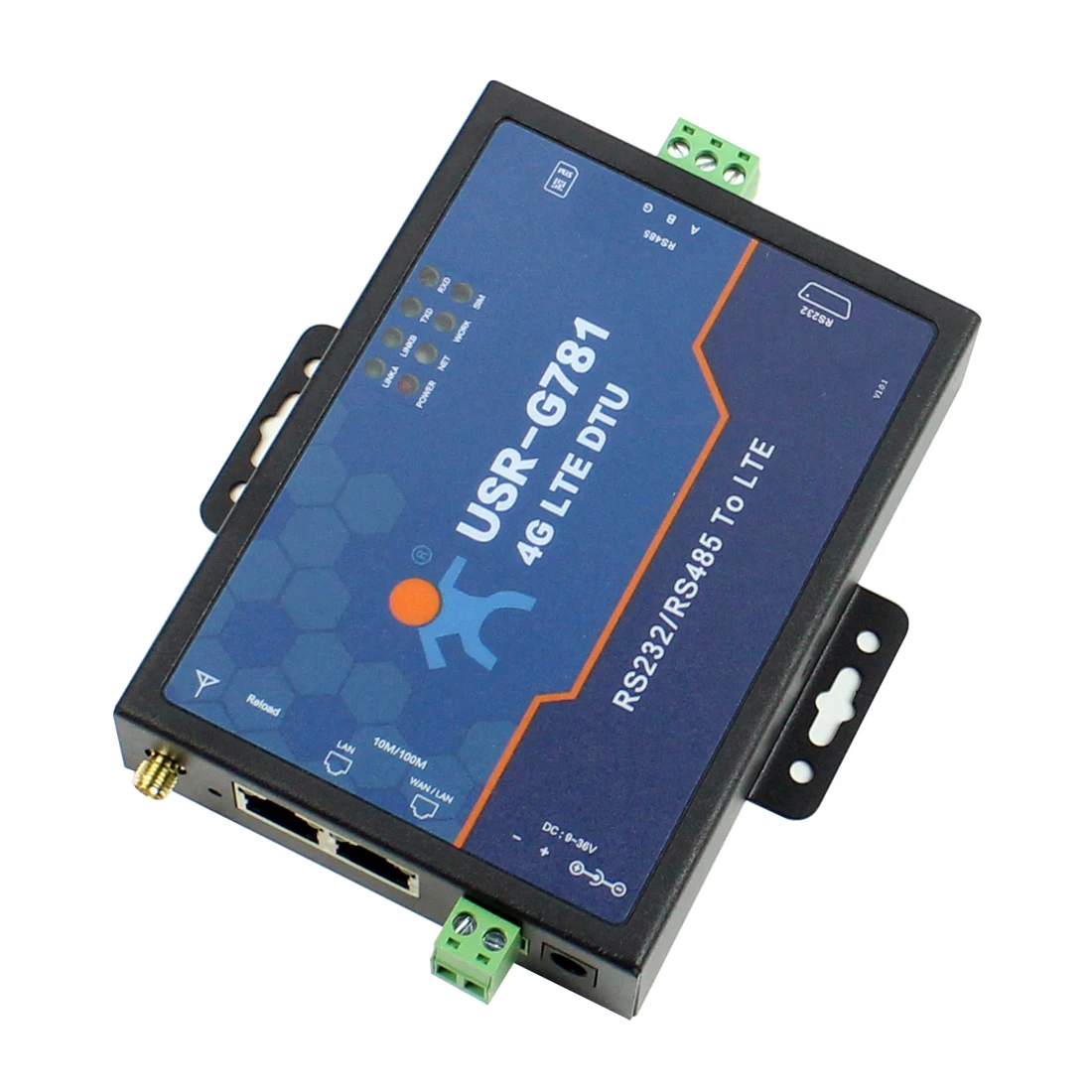 USR G781 산업용 투명 데이터 전송 RS232/RS485 직렬 4G LTE 모뎀 이더넷 포트|엑세스 제어 키트 ...