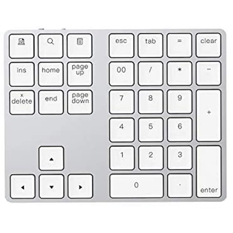 Bluetooth Number Pad,Aluminum Rechargeable Wireless Numeric Keypad Slim ...