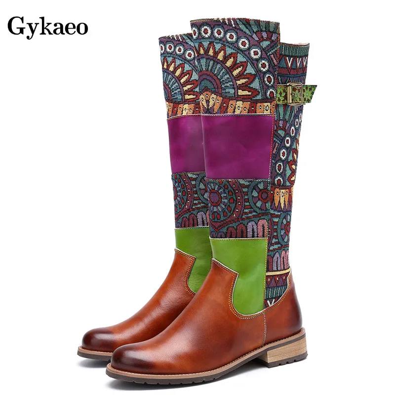 Gykaeo-Botas-estampadas-de-estilo-europeo-y-americano-para-Mujer ...