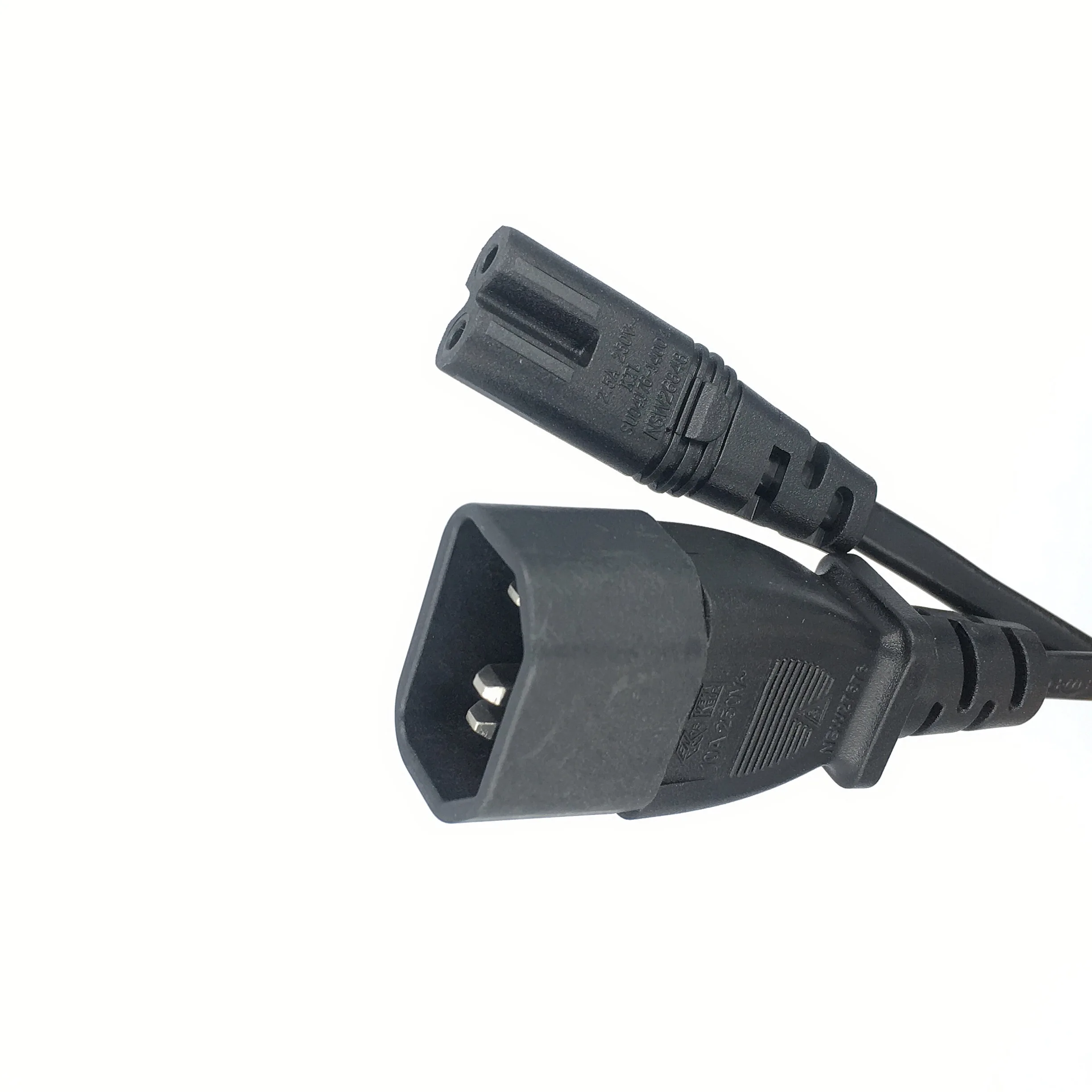 IEC-320-C14-3PIN-Male-Plug-to-Figure-8-C7-2PIN-Female-Power-Adapter ...