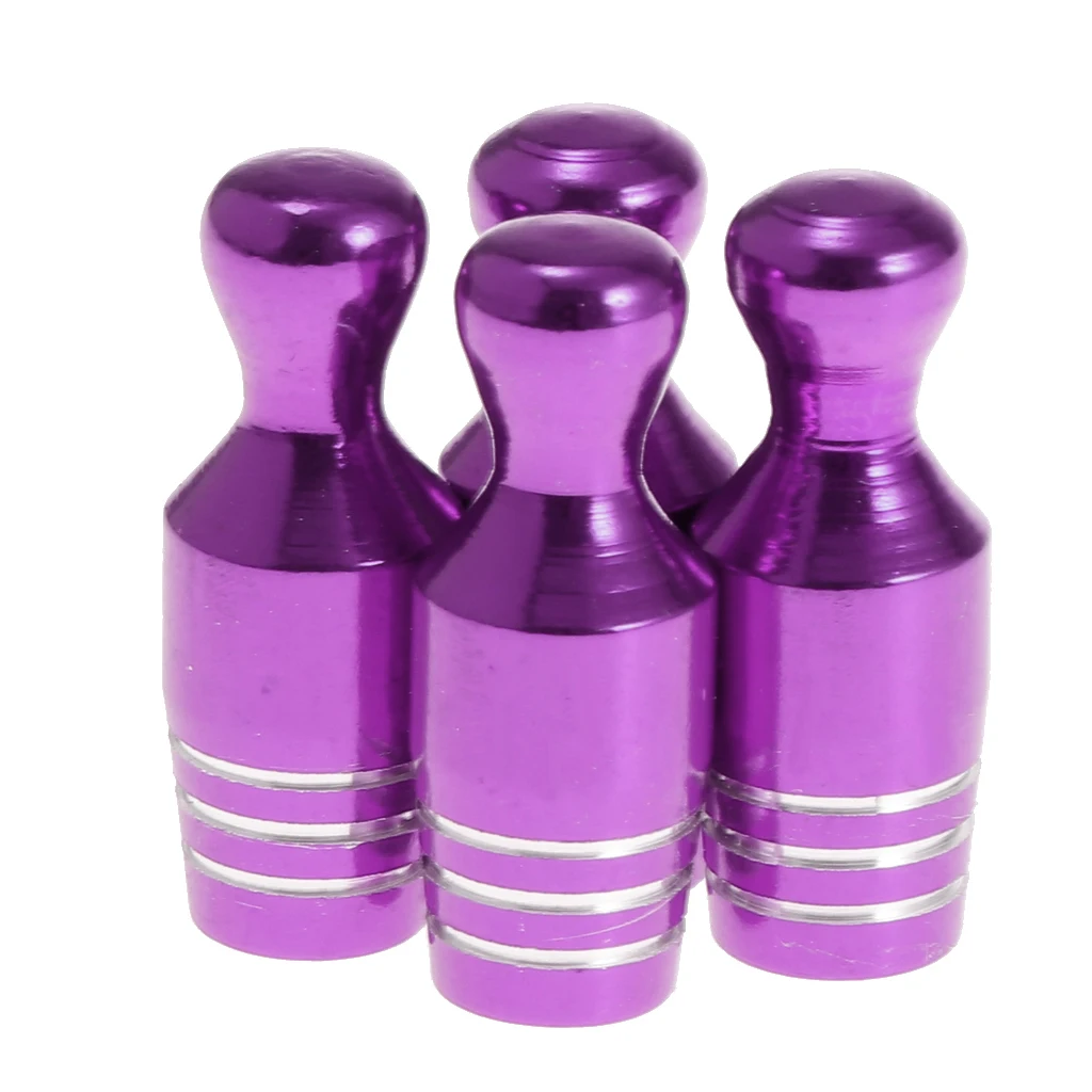 4x Purple Car Wheel Tire Valve Dust Stems Caps Cover Accessory Bowling ...